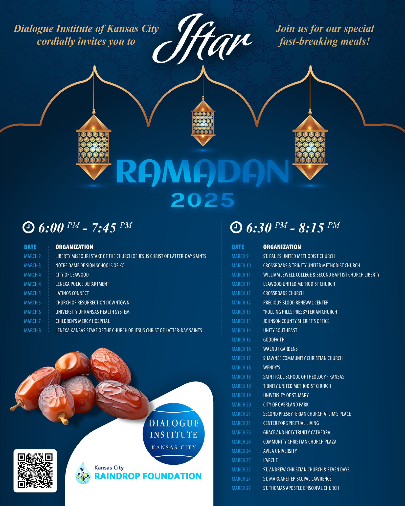 2025 Ramadan Schedule – Kansas City Raindrop Foundation